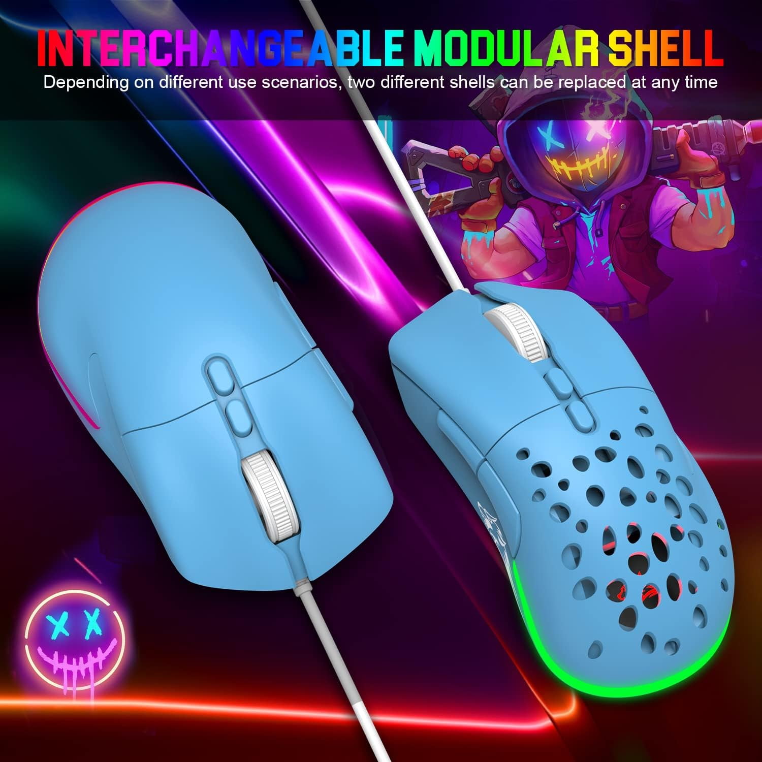 MAGIC-REFINER D19 Wired Gaming Mouse, 12,000 DPI Ergonomic Mouse with 7 ...