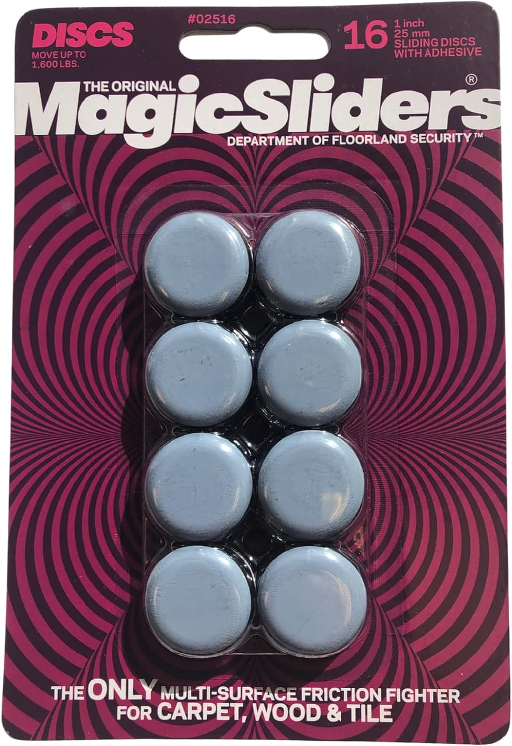 MAGIC SLIDERS Self-Adhesive 1" Round Sliding Discs 16 Pack , Resin ...