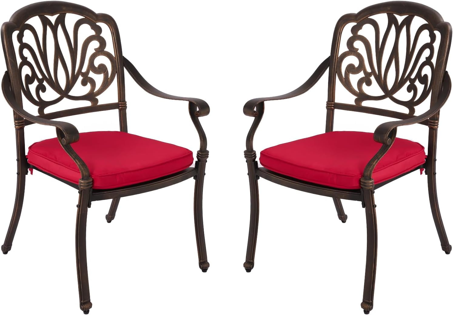 MAGIC UNION 2 Pieces Patio Dining Chairs, Outdoor Cast Aluminum Chairs ...