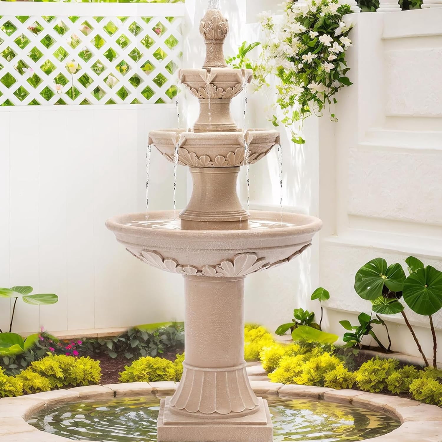 MAGIC UNION Outdoor Garden Water Fountains, 48.4''H Italian Style ...