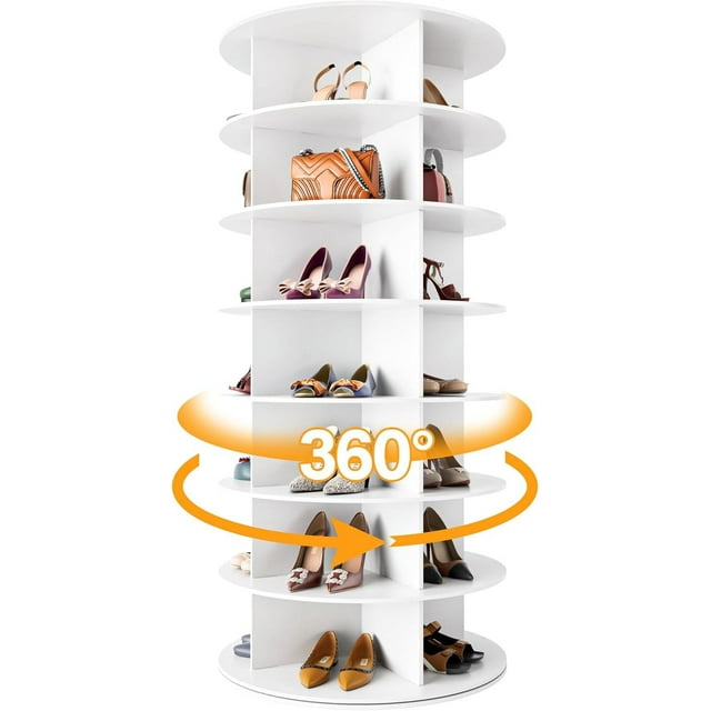 MAGIC UNION Rotating Shoe Rack Tower 7 Tier Organizer, Vertical ...