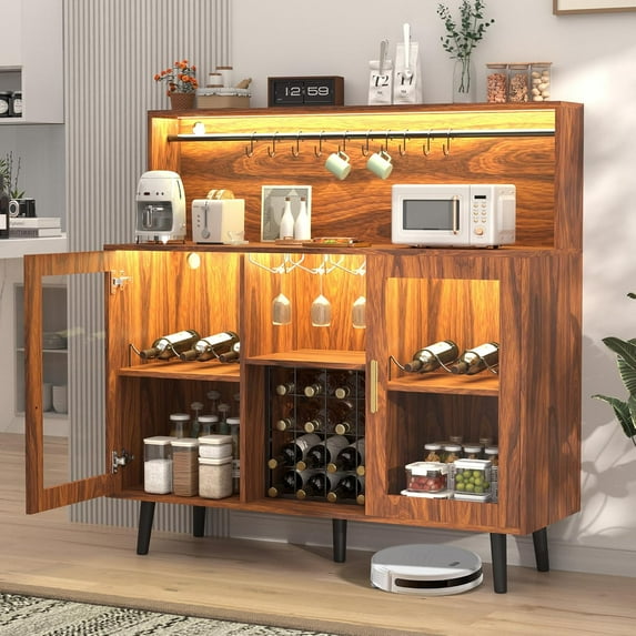 MAGIC UNION Wine Bar with LED Light, Coffee Bar for Liquor, Alcohol ...