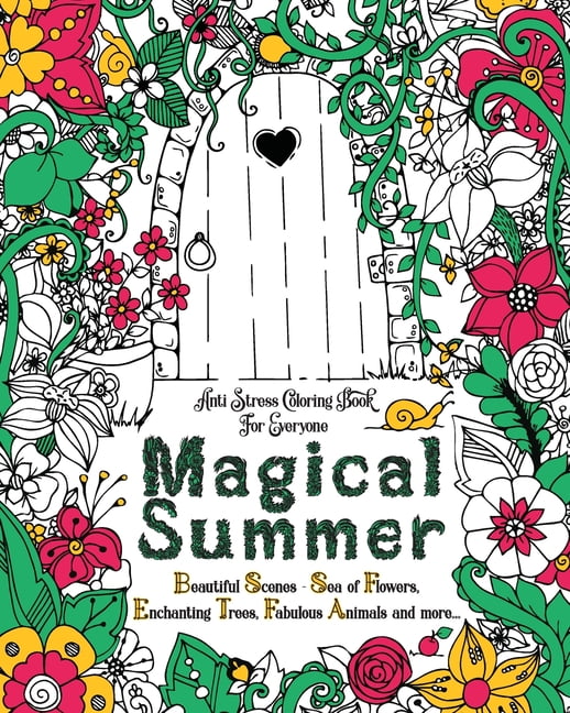 Teens Coloring Book Magical Summer: Anti Stress Coloring Book For ...