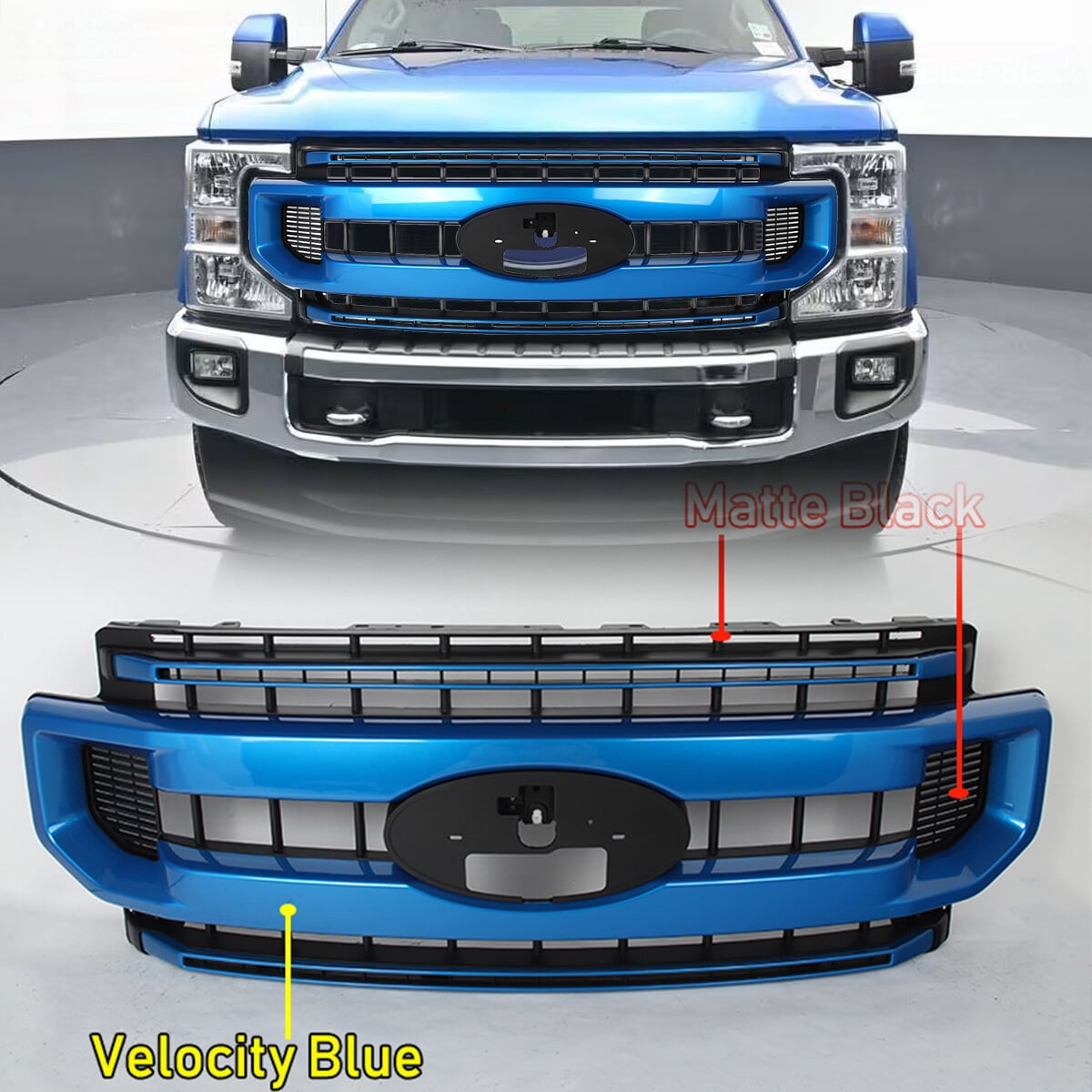MAGICKIT Velocity Blue Front Bumper Grille Assembly Fits Ford F250 F350 ...