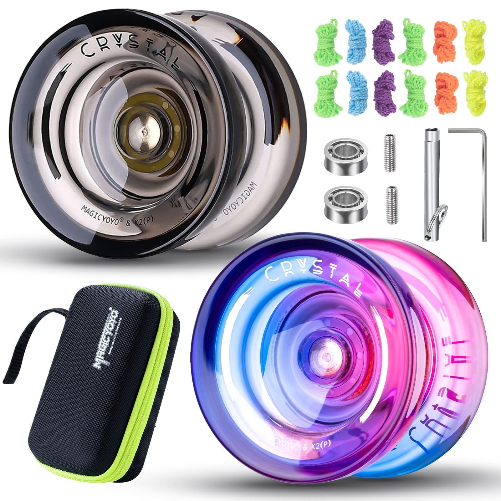 MAGICYOYO K2 Crystal Yoyo 2 Pack, Professional Responsive Yoyo for Kids ...