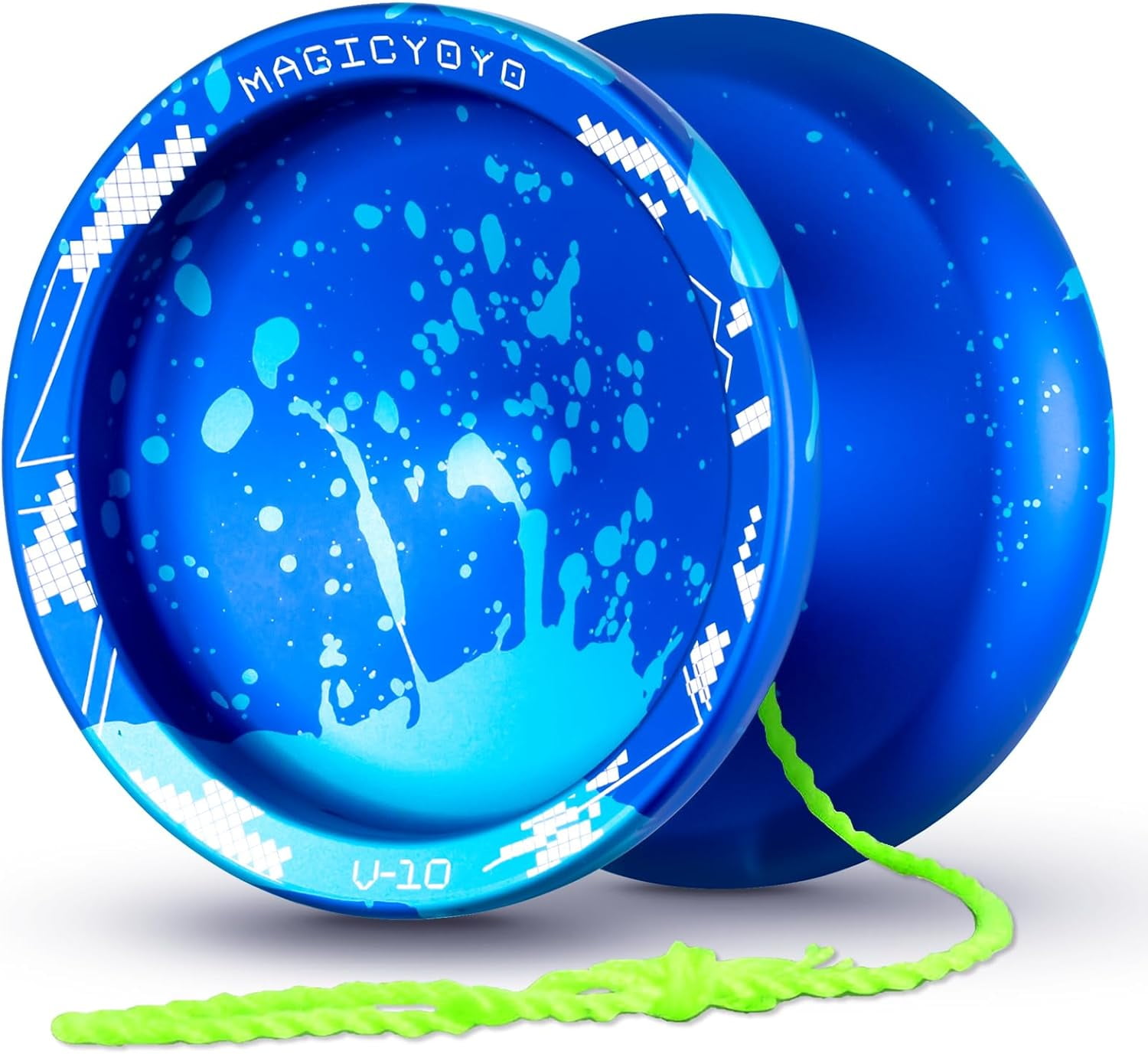 MAGICYOYO Professional Unresponsive Yoyo V10 Blue Splash- Finger Spin ...
