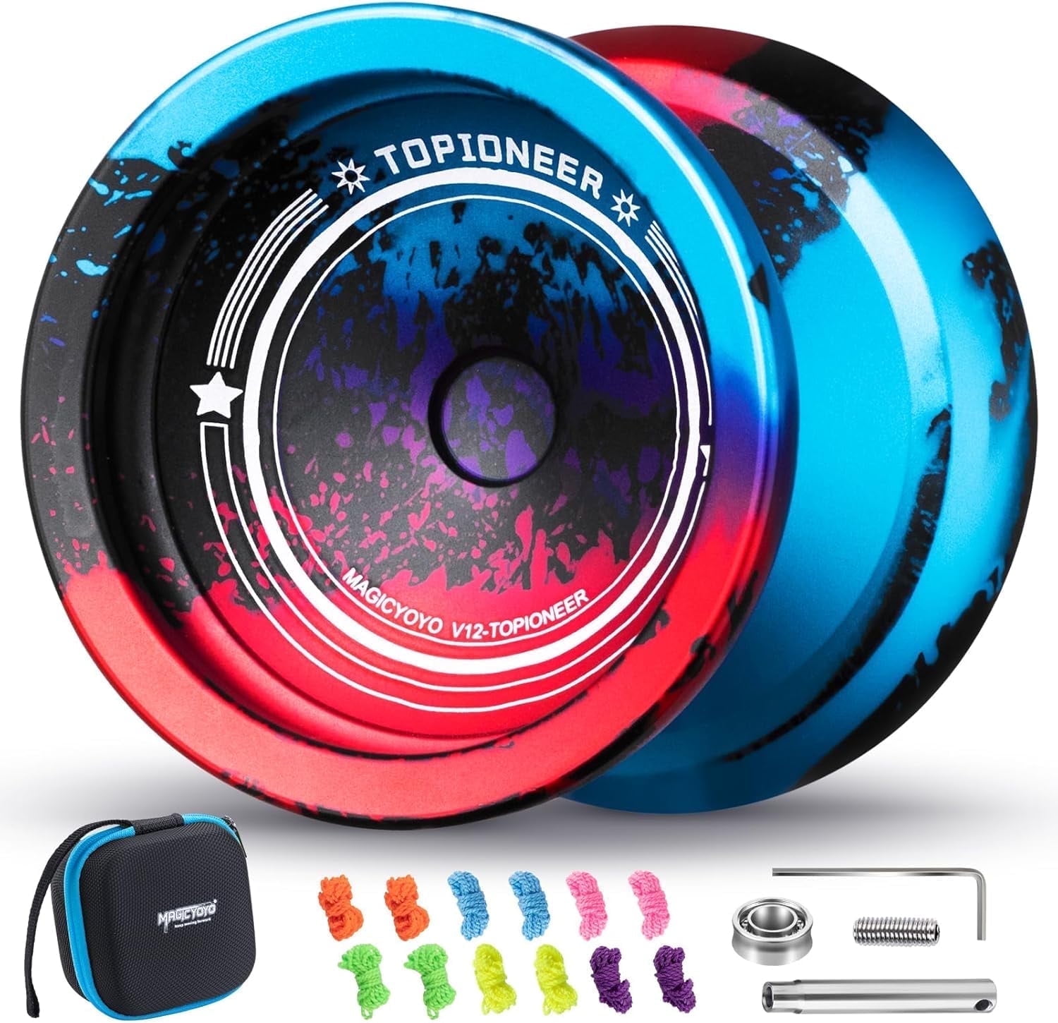 MAGICYOYO V12 Black Blue Red, Finger Spin Yoyo Professional Responsive ...