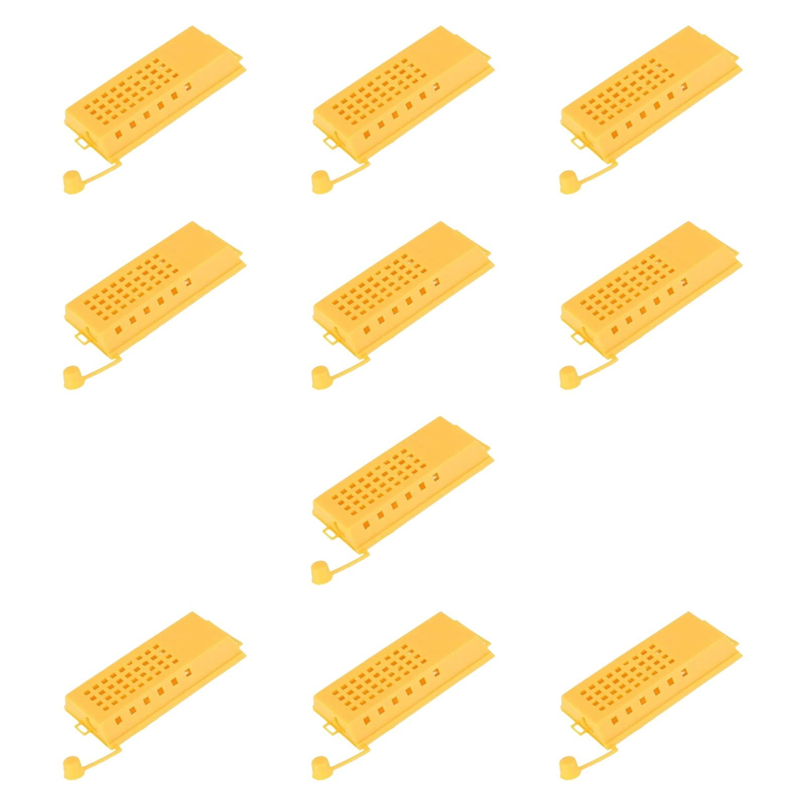 MAGIDEAL 10 Pieces Queen Bee Cages Rearing Cup Push-pull Secure Housing ...