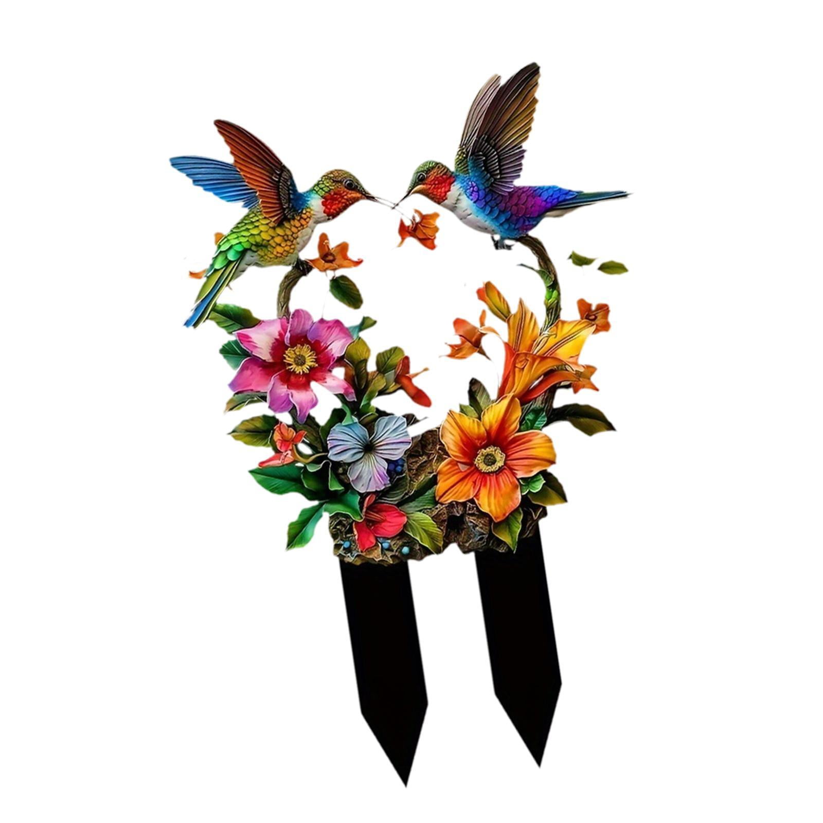 MAGIDEAL 2D Birds Decorative Garden Stake Planter Pot Decor Animal Cute ...