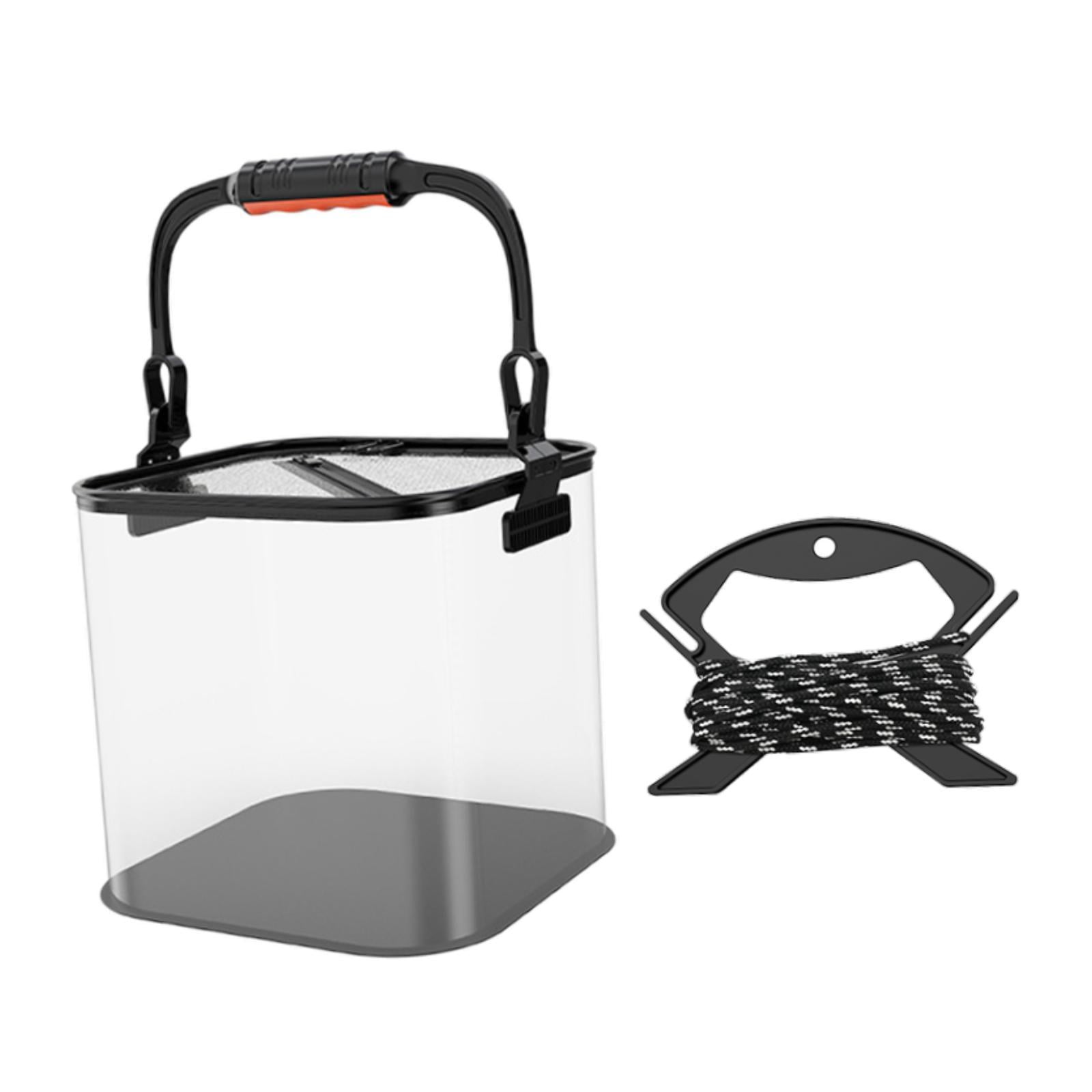 MAGIDEAL Folding ing Bucket with Rope Transparent Gear Equipment EVA ...