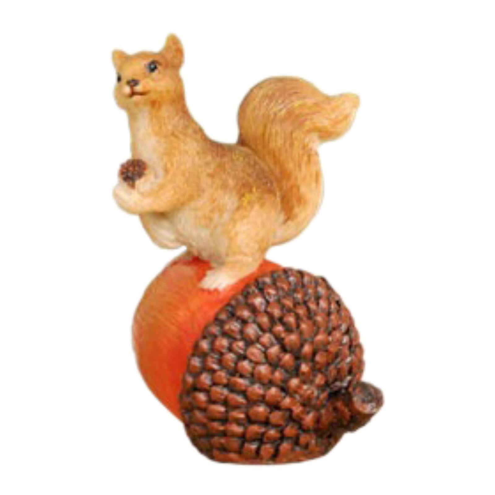 MAGIDEAL Garden Sculpture Miniature Squirrel Figurine DIY Novelty ...