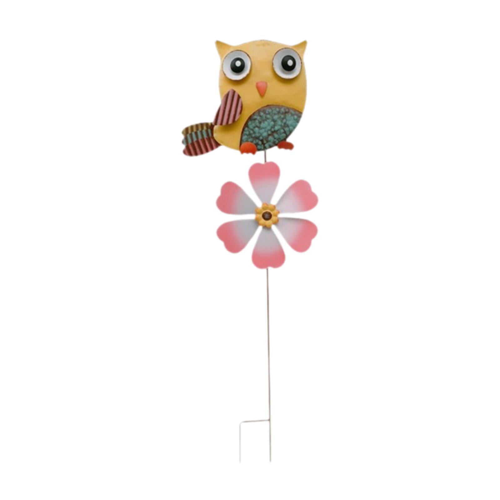 MAGIDEAL Metal Owl Garden Stake Garden Wind Rotator for Swimming Pool ...