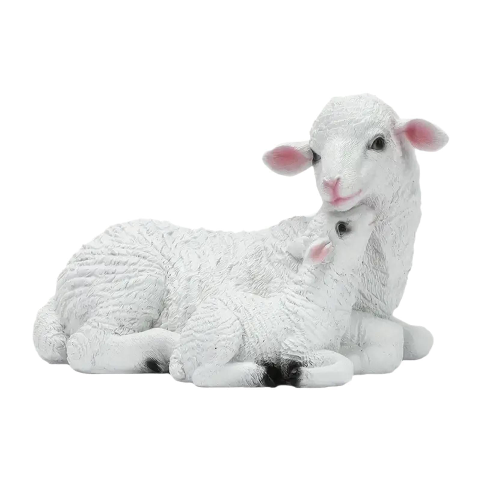 MAGIDEAL Sheep Garden Statue Decorative Figurine Resin Outdoor Statue ...