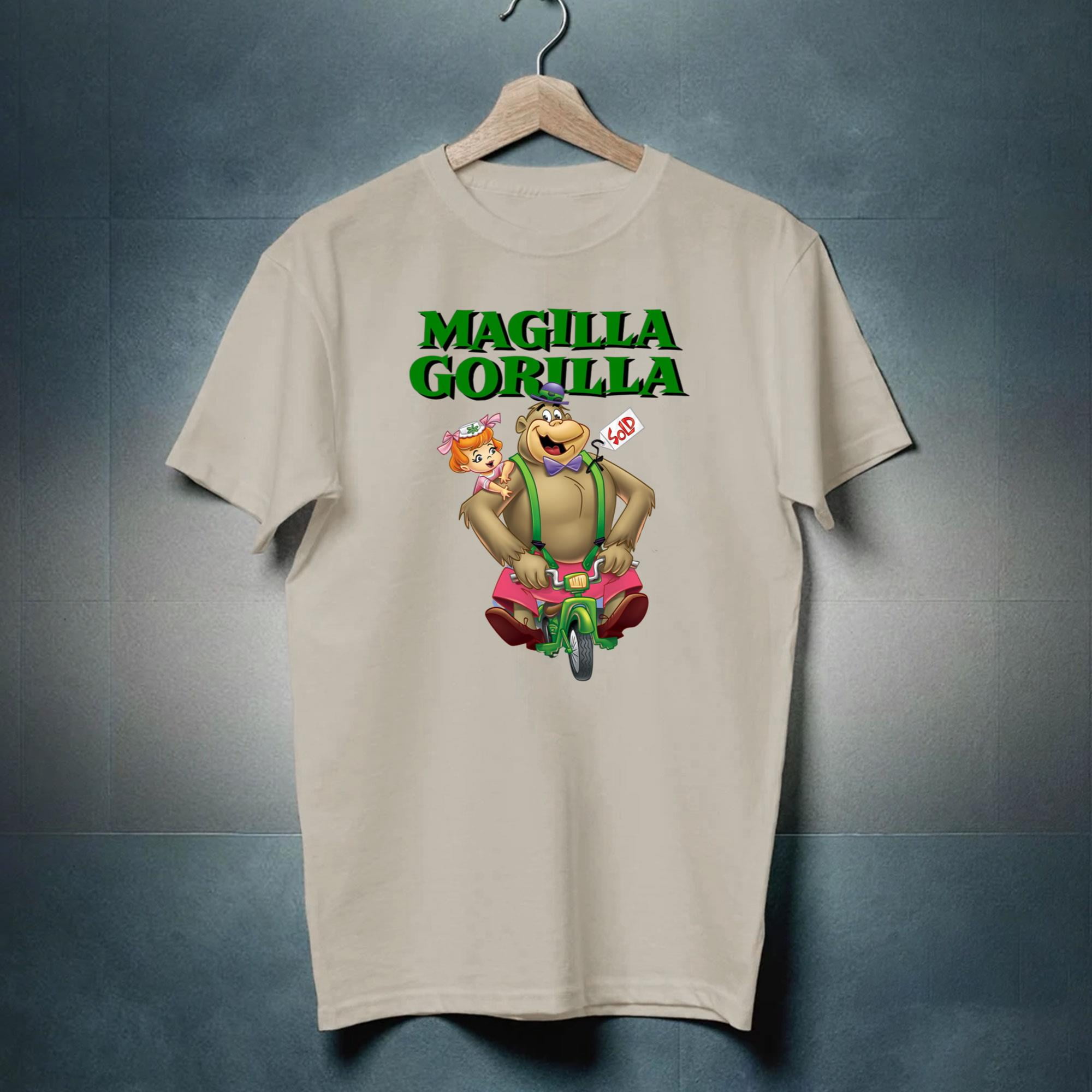 MAGILLA GORILLA & OGEE RIDING T-SHIRT TEE CARTOON TV SHOW HANNA BARBERA ...
