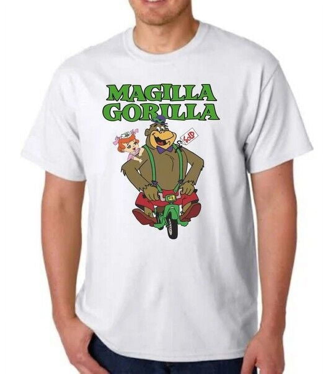 MAGILLA GORILLA & OGEE RIDING T-SHIRT TEE CARTOON TV SHOW HANNA BARBERA ...