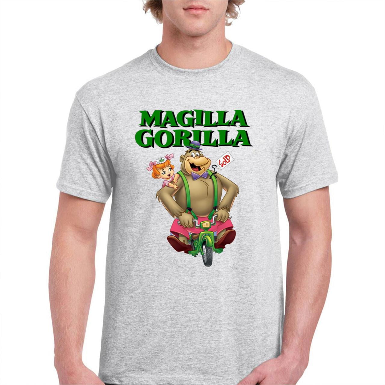 MAGILLA GORILLA & OGEE RIDING T-SHIRT TEE CARTOON TV SHOW HANNA BARBERA ...