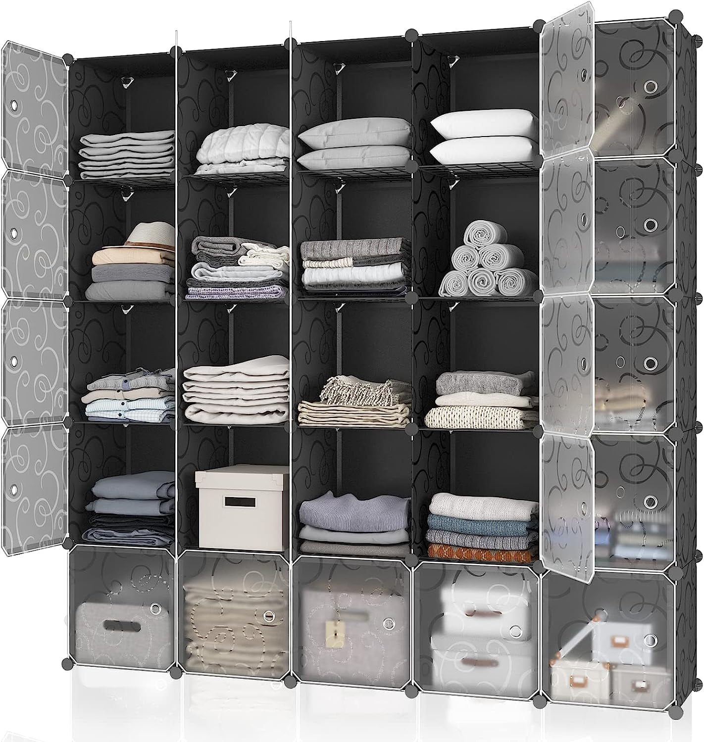 MAGINELS 25 Cube Storage Organizer,Portable Plastic Storage Cabinet ...