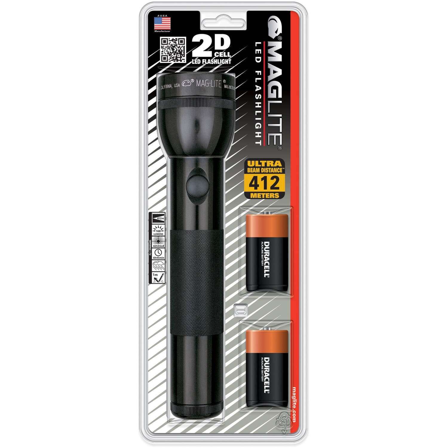 Maglite 2D LED Flashlight with Batteries, Black - Walmart.com