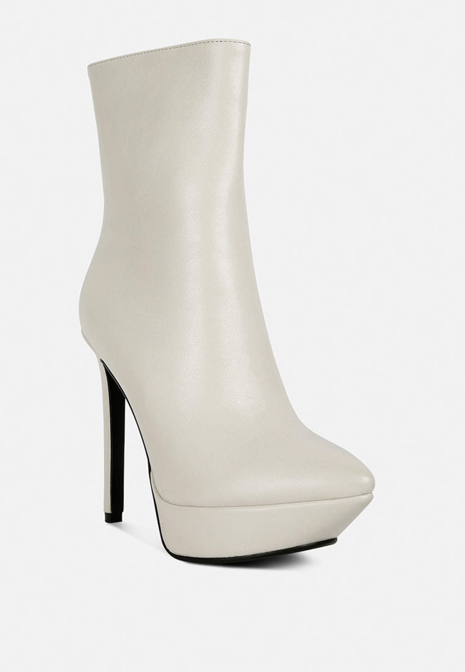 MAGNA Beige Platform Heel Ankle Boot - Walmart.com
