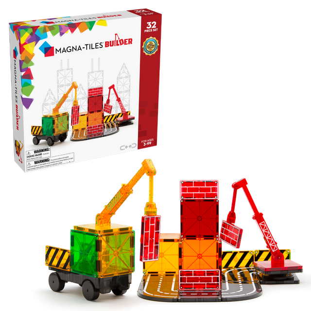 MAGNA-TILES Builder 32-Piece Magnetic Construction Set, The ORIGINAL ...