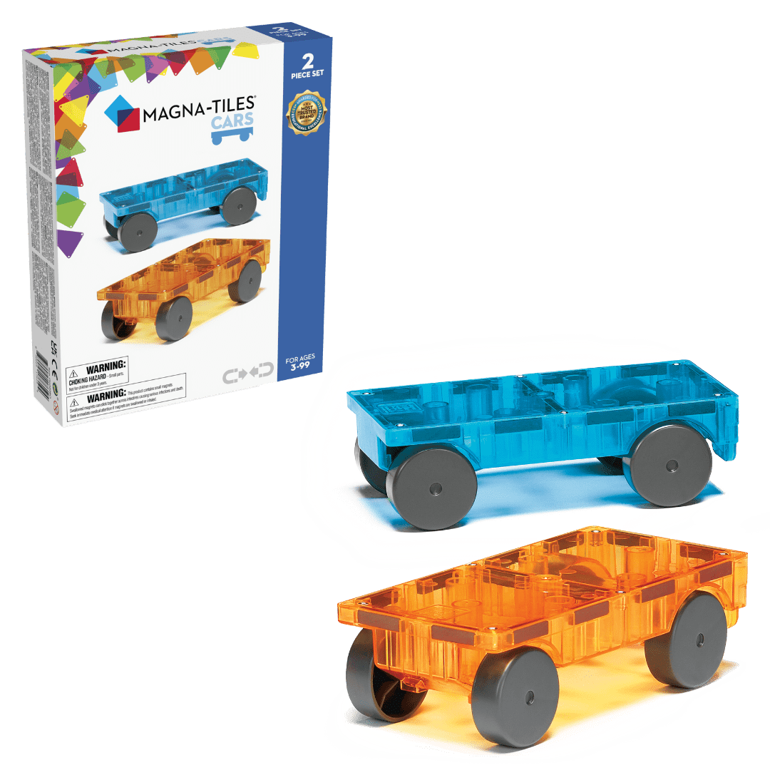 MAGNA-TILES Cars – Blue & Orange 2-Piece Magnetic Construction Set, The ...