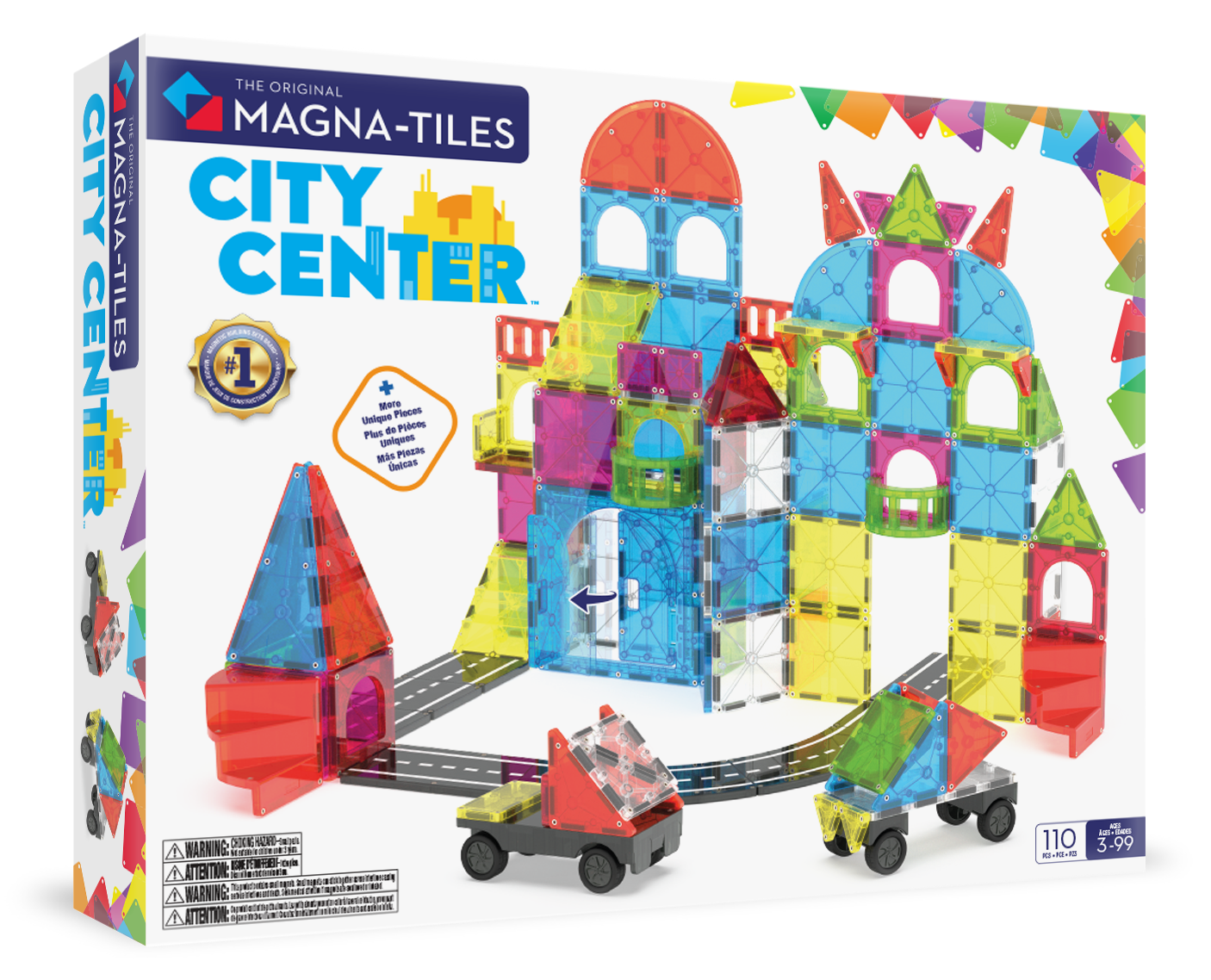 MAGNA-TILES® City Center 110-Piece Magnetic Construction Set, The ...