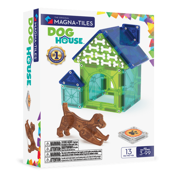 MAGNA-TILES® Dog House 13-Piece Magnetic Construction Set, The Original ...