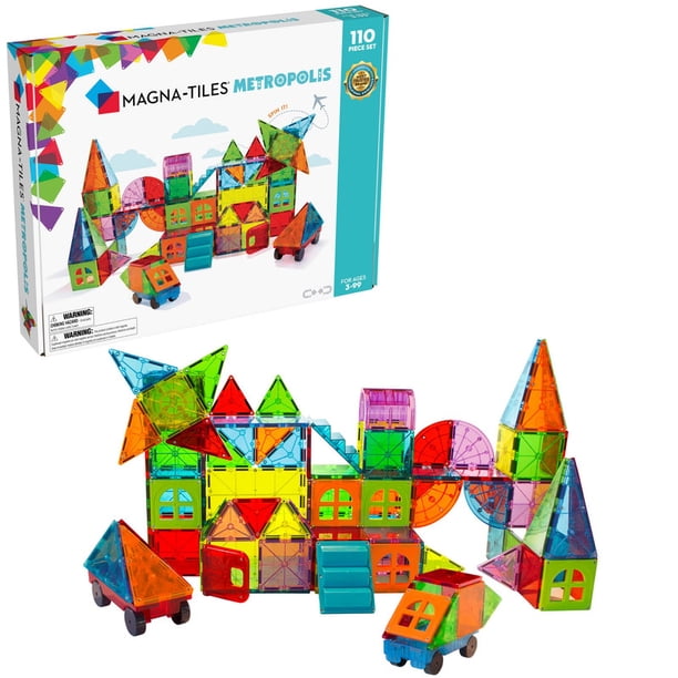 MAGNA-TILES Metropolis 110-Piece Magnetic Construction Set, The ...