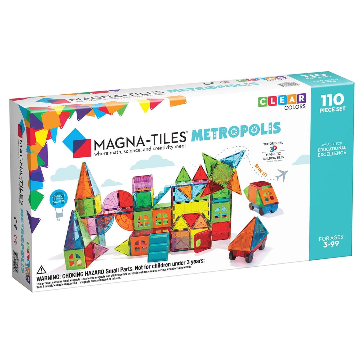 Magna-Tiles Metropolis Magnetic Toy Set for Kids and Toddlers - 110 ...