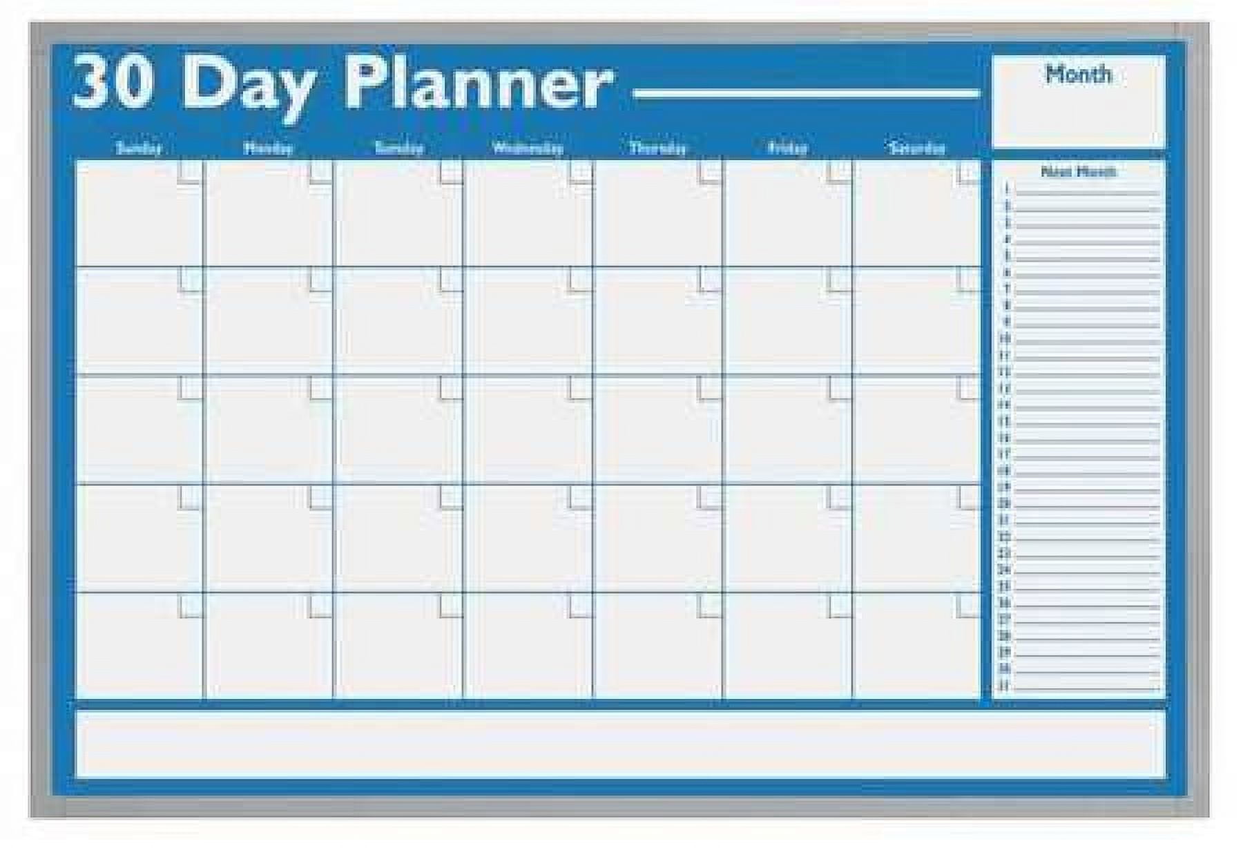 MAGNA VISUAL WO-01 24"x36" Melamine Calendar Planning Board, White/Blue ...