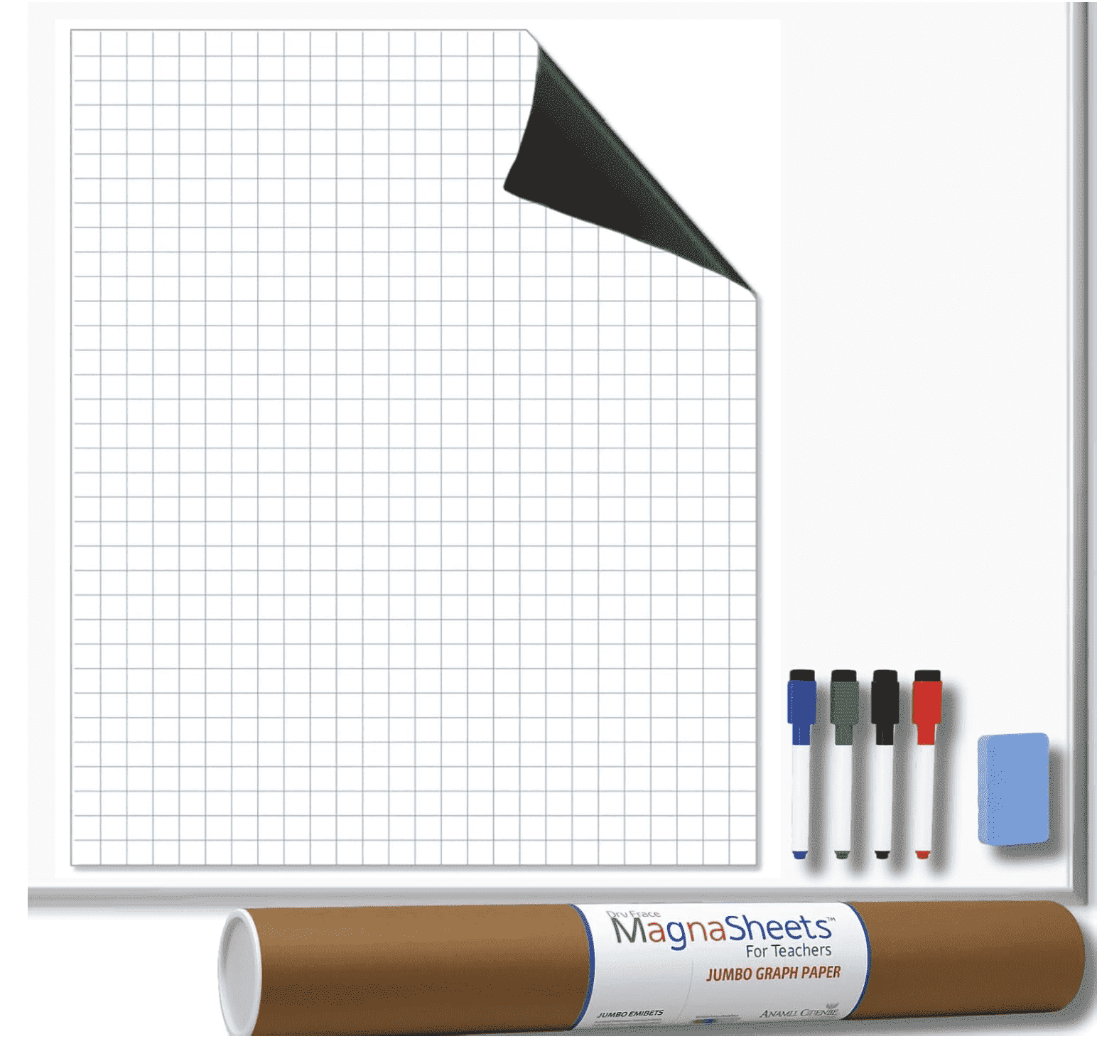 MAGNASHEETS Jumbo Magnetic Dry Erase Graph Paper for Teachers ...
