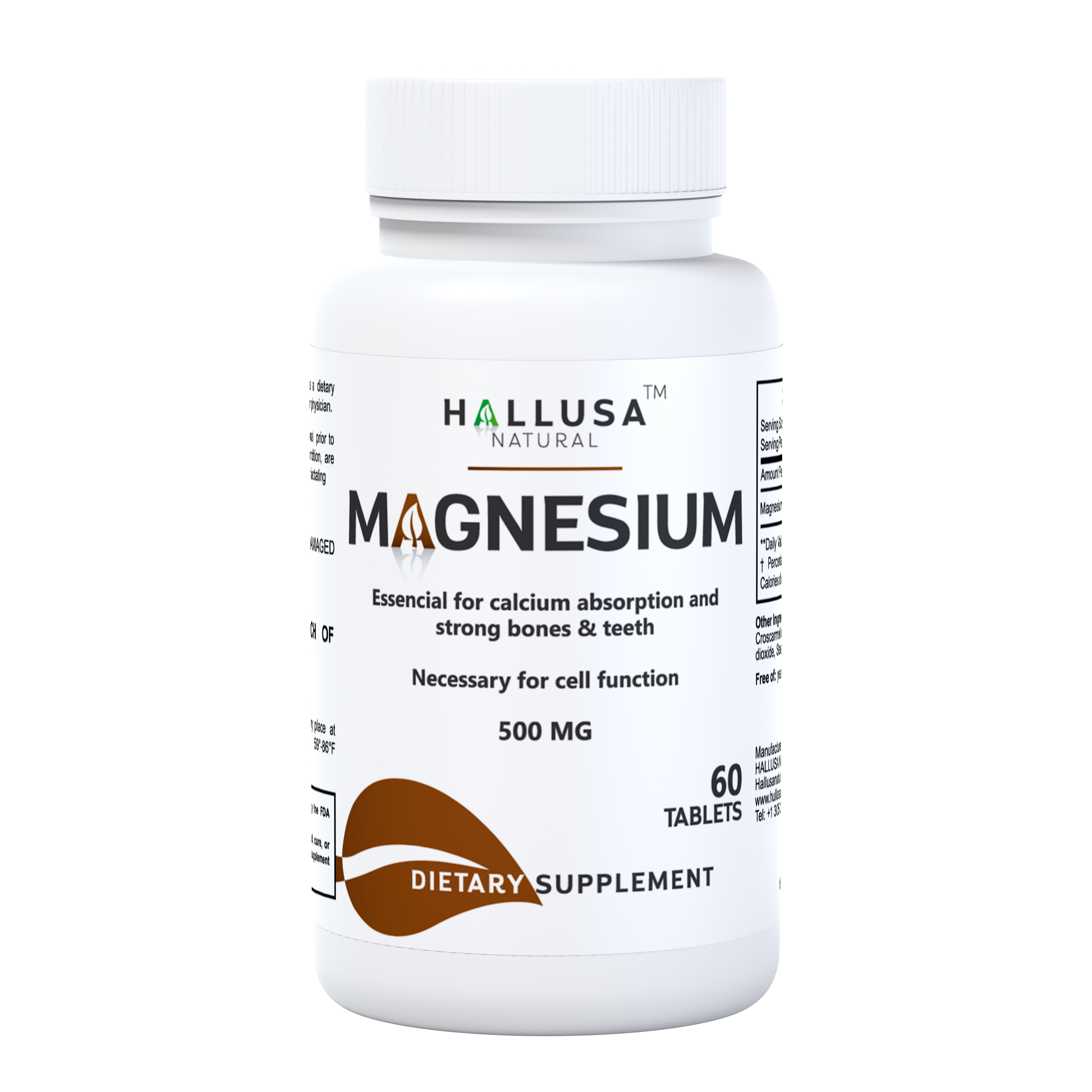 MAGNESIUM - Muscle & Nerve Function - Bone Health - High Absorption ...