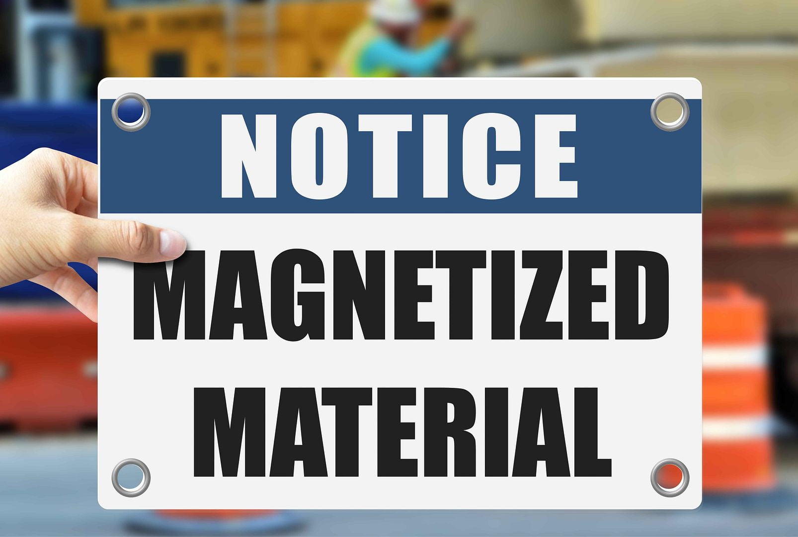 MAGNETIZED MATERIAL | Warning Notice Caution Danger 3mm PVC Sign ...
