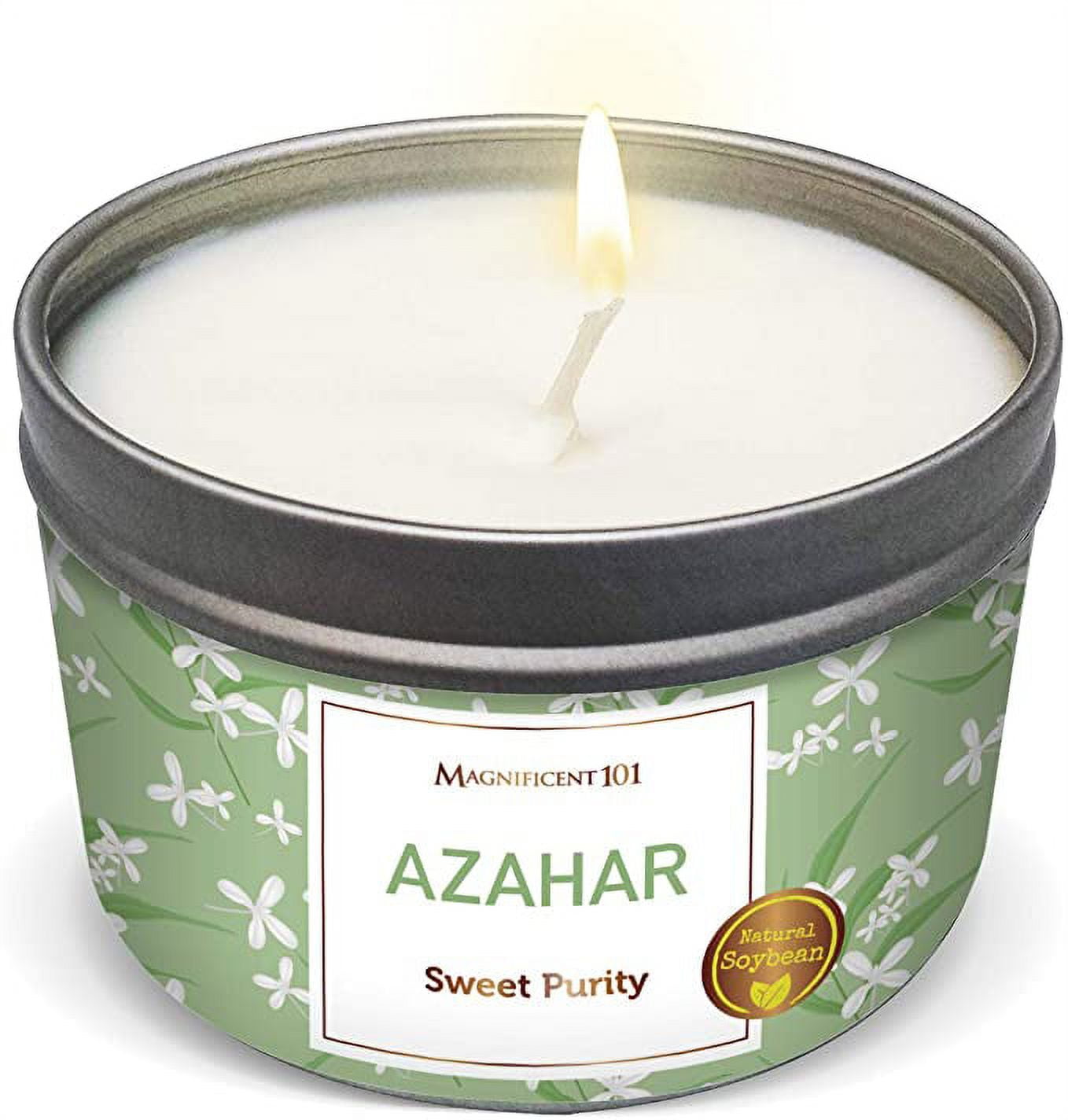 Magnificent 101 Long Lasting Flower Tin Candles with AZAHAR Orange ...