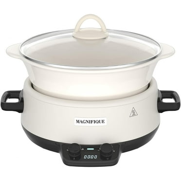 NESCO 6 Qt. Roasting Pot with Porcelain Cook Well and Rack, Model 4816 ...
