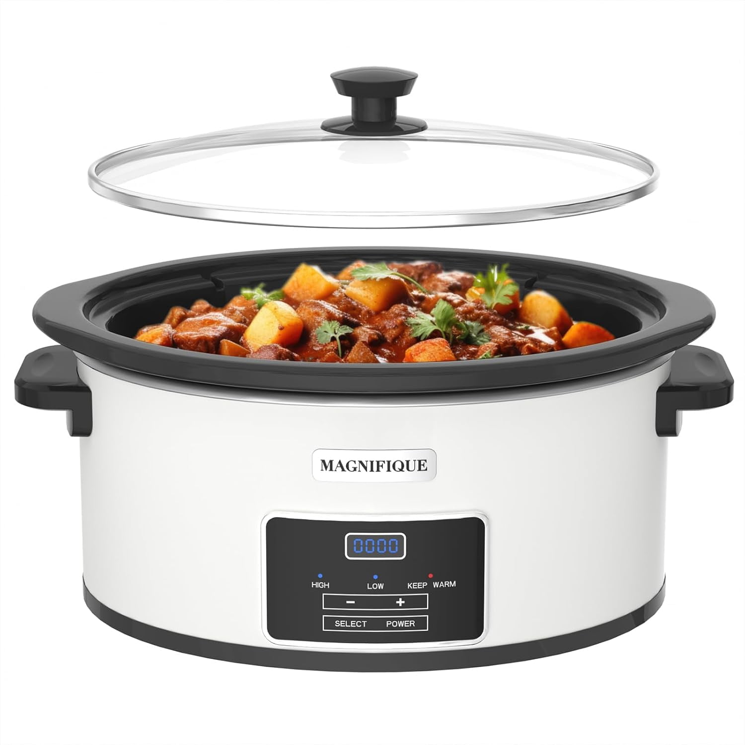 MAGNIFIQUE 6-Quart Programmable Slow Cooker with Timer Keep Warm ...