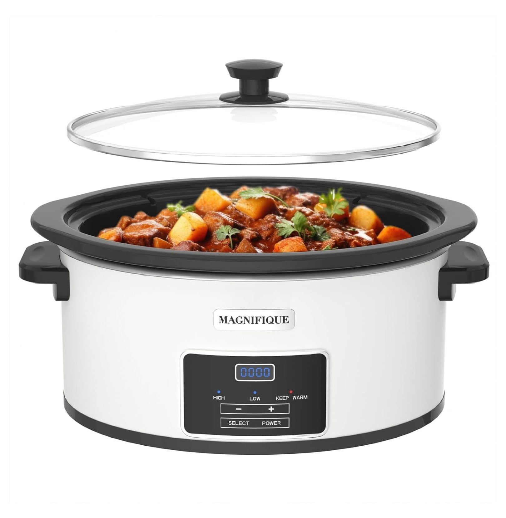 MAGNIFIQUE 6-Quart Programmable Slow Cooker with Timer Keep Warm ...