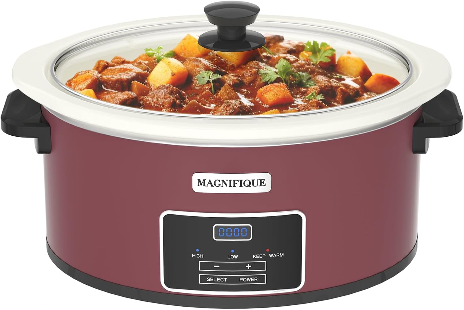 MAGNIFIQUE 6-Quart Programmable Slow Cooker with Timer - Small Kitchen ...