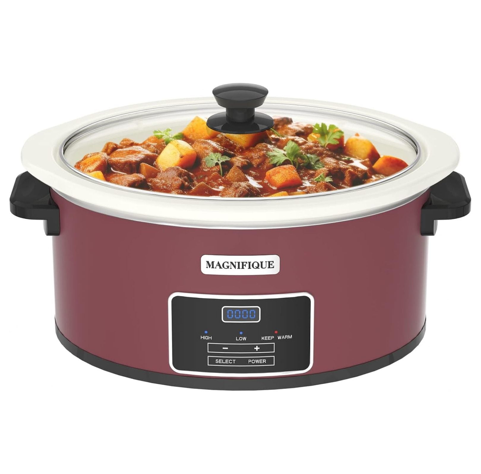 MAGNIFIQUE 6-Quart Programmable Slow Cooker with Timer - Small Kitchen ...