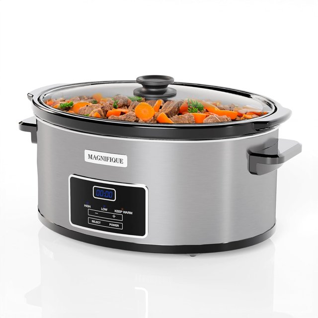MAGNIFIQUE 7-Quart Casserole Slow Cooker with Timer and Digital ...