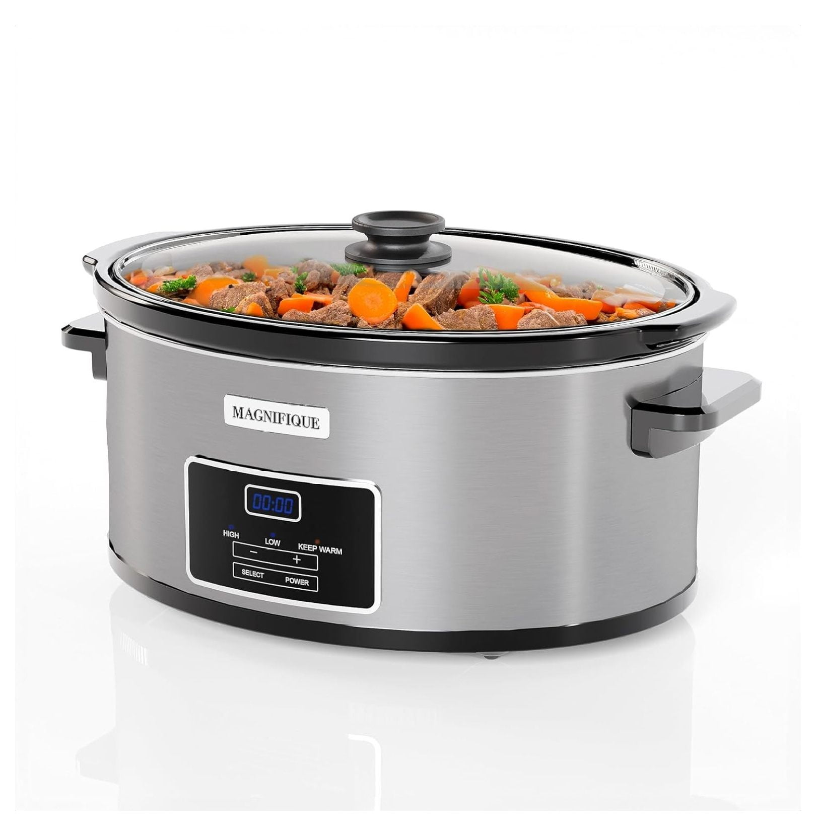 MAGNIFIQUE 7-Quart Casserole Slow Cooker with Timer and Digital ...