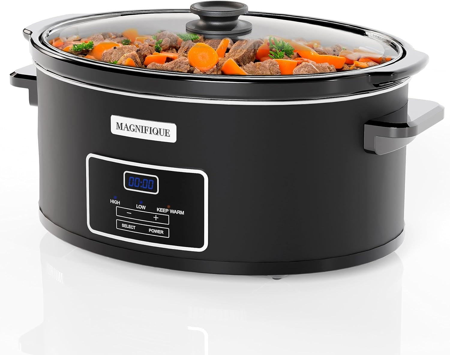 MAGNIFIQUE 7-Quart Casserole Slow Cooker with Timer and Digital ...