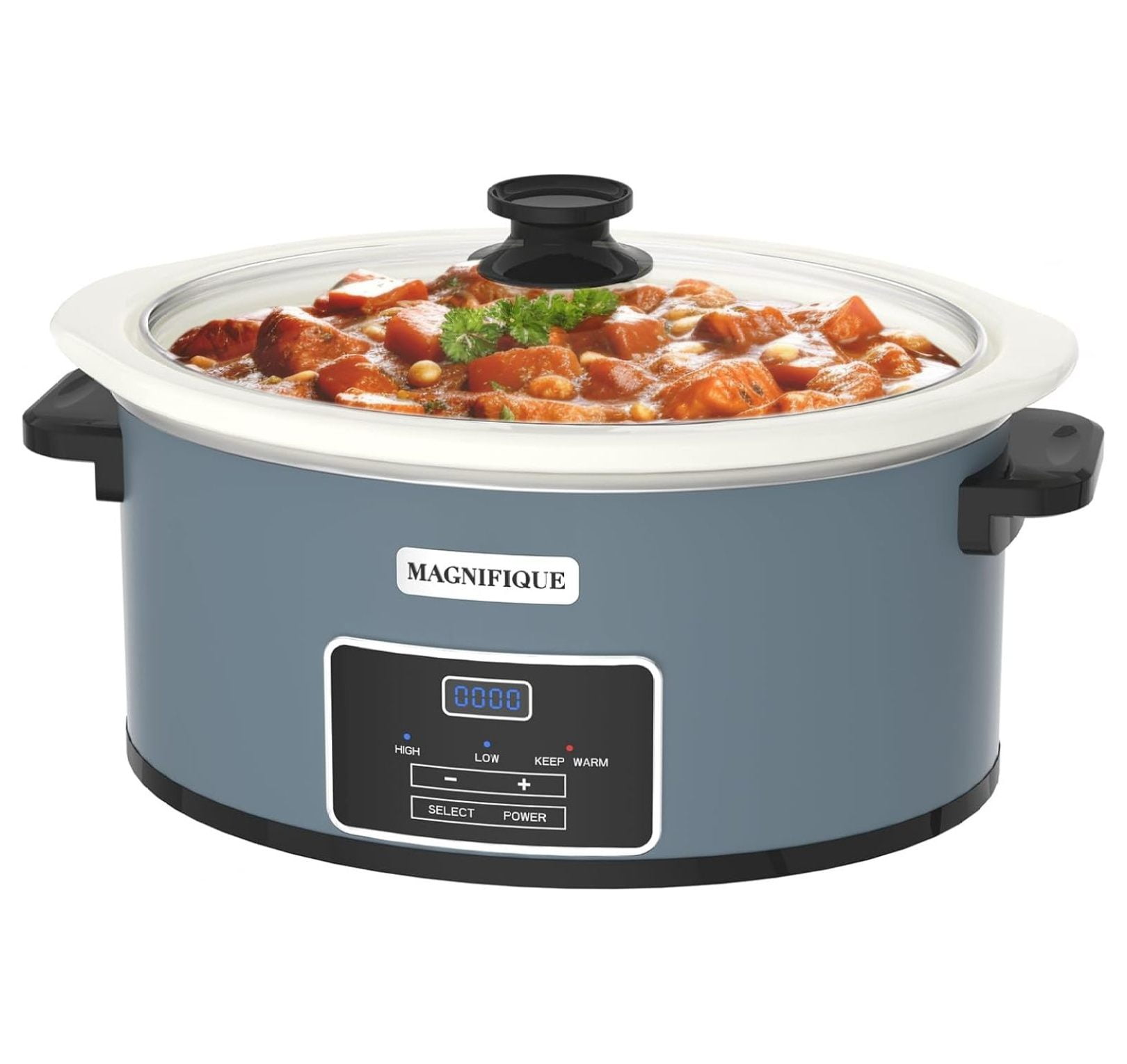 MAGNIFIQUE 7-Quart Programmable Slow Cooker with Timer Keep Warm ...