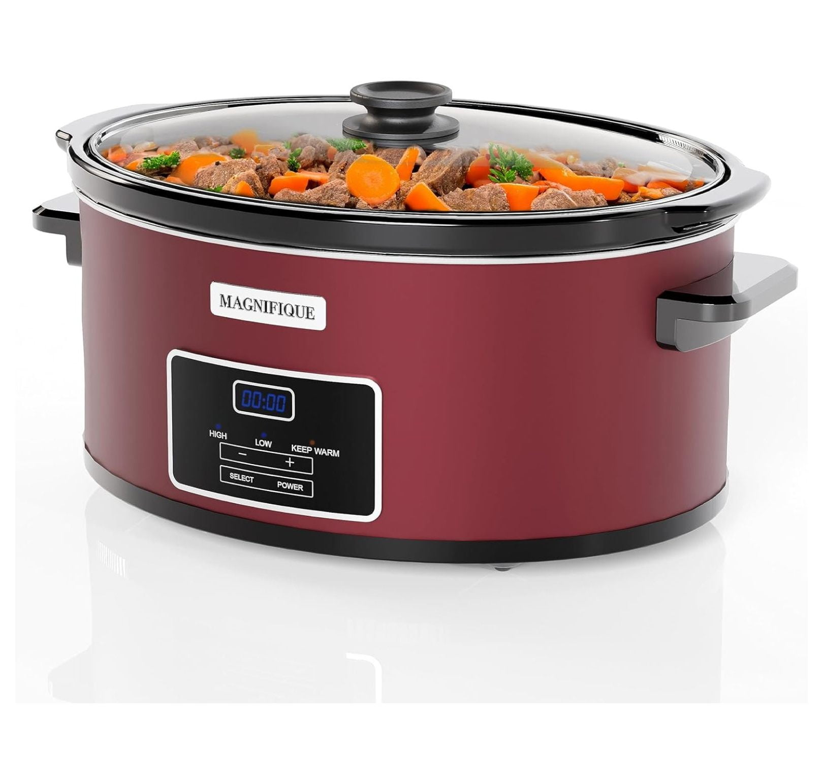 MAGNIFIQUE 8-Quart Casserole Slow Cooker with Timer and Digital ...
