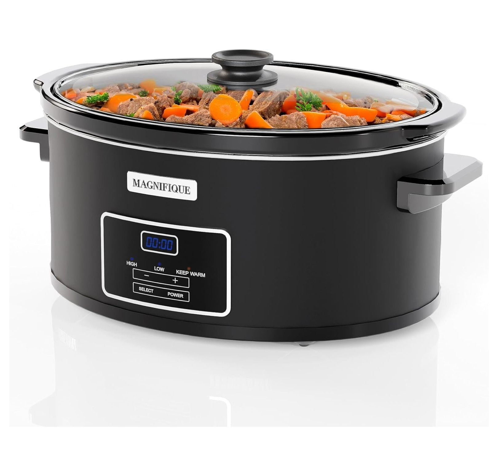 MAGNIFIQUE 8-Quart Casserole Slow Cooker with Timer and Digital ...