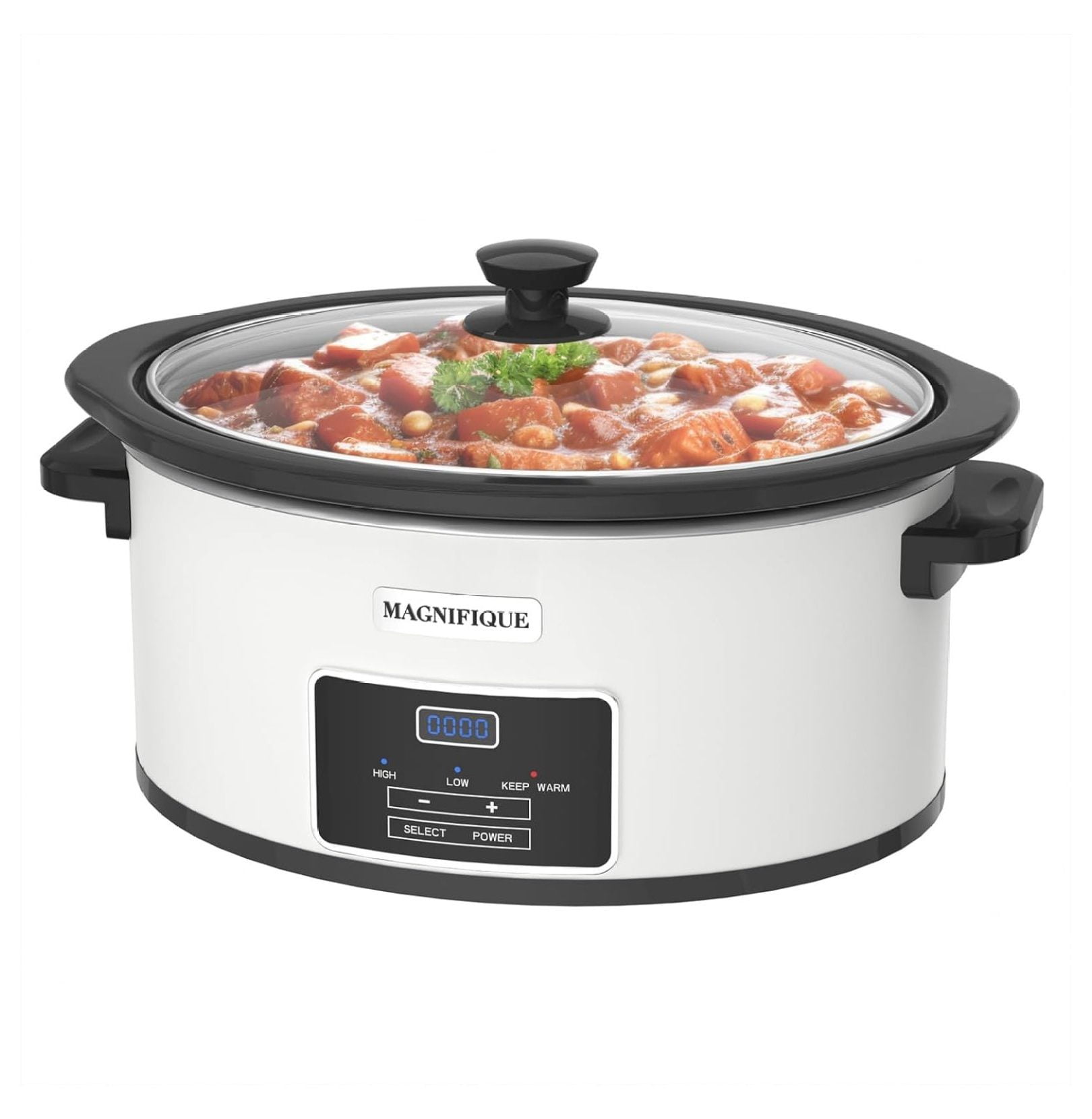 MAGNIFIQUE 8-Quart Programmable Slow Cooker with Timer Keep Warm ...