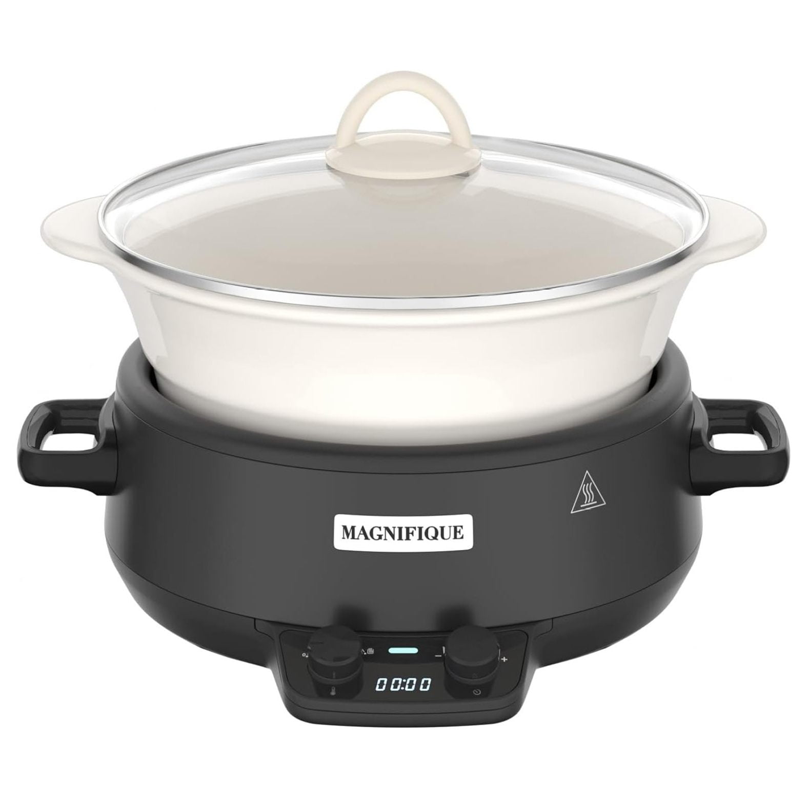 MAGNIFIQUE Small 5 Quart Round Casserole Programmable Slow Cooker with ...
