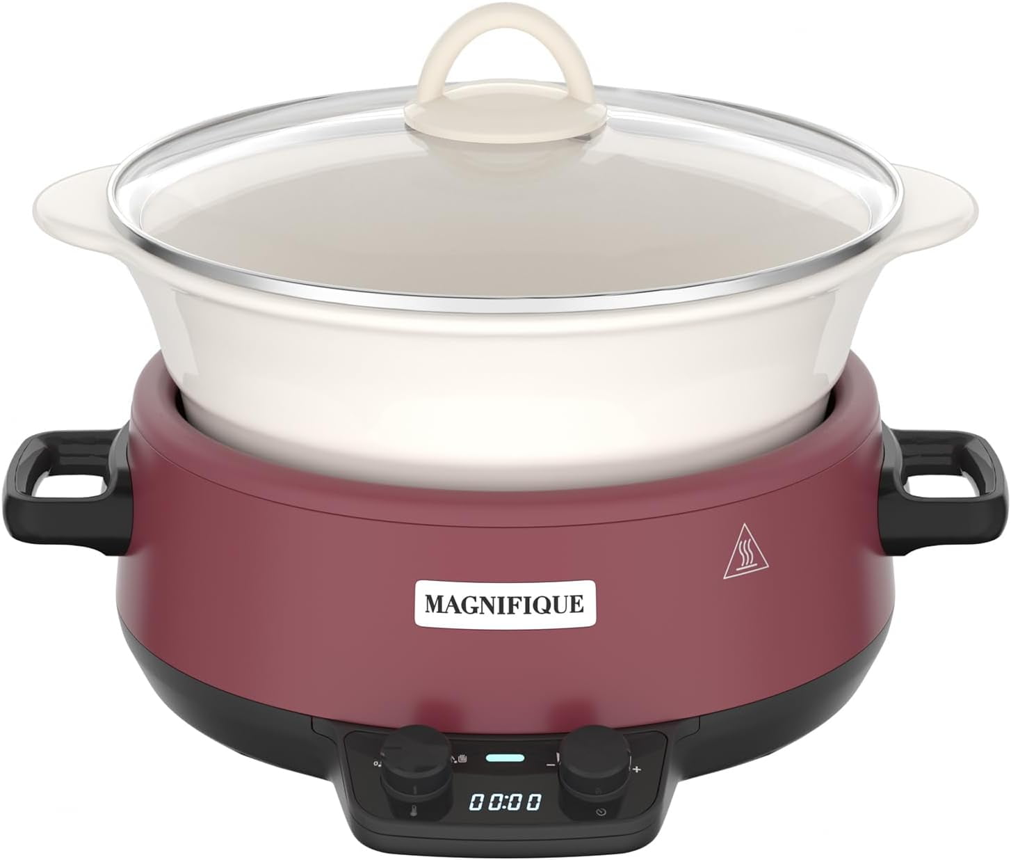 MAGNIFIQUE Small 5 Quart Round Casserole Programmable Slow Cooker with ...
