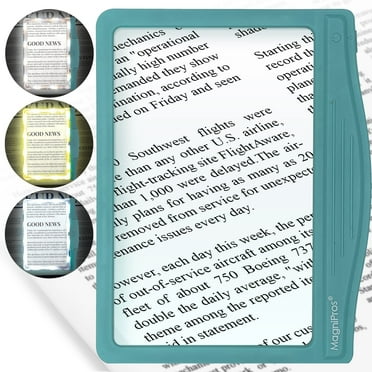 Eye Candy LED Large Travel 2 Pack Full-Page Book Magnifier, Magnifies ...