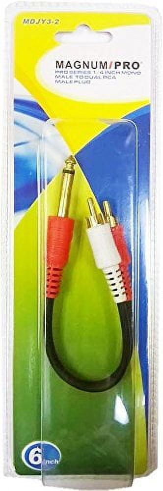 MAGNUM PRO MDJY3-2 PRO Series 6 Inch 1/4 Inch Mono Male Plug to Dual ...
